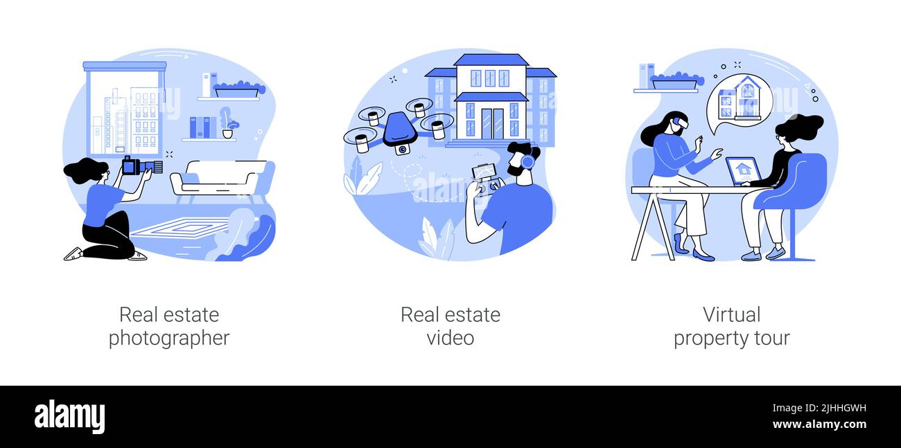 Real estate listing isolated cartoon vector illustrations se Stock ...