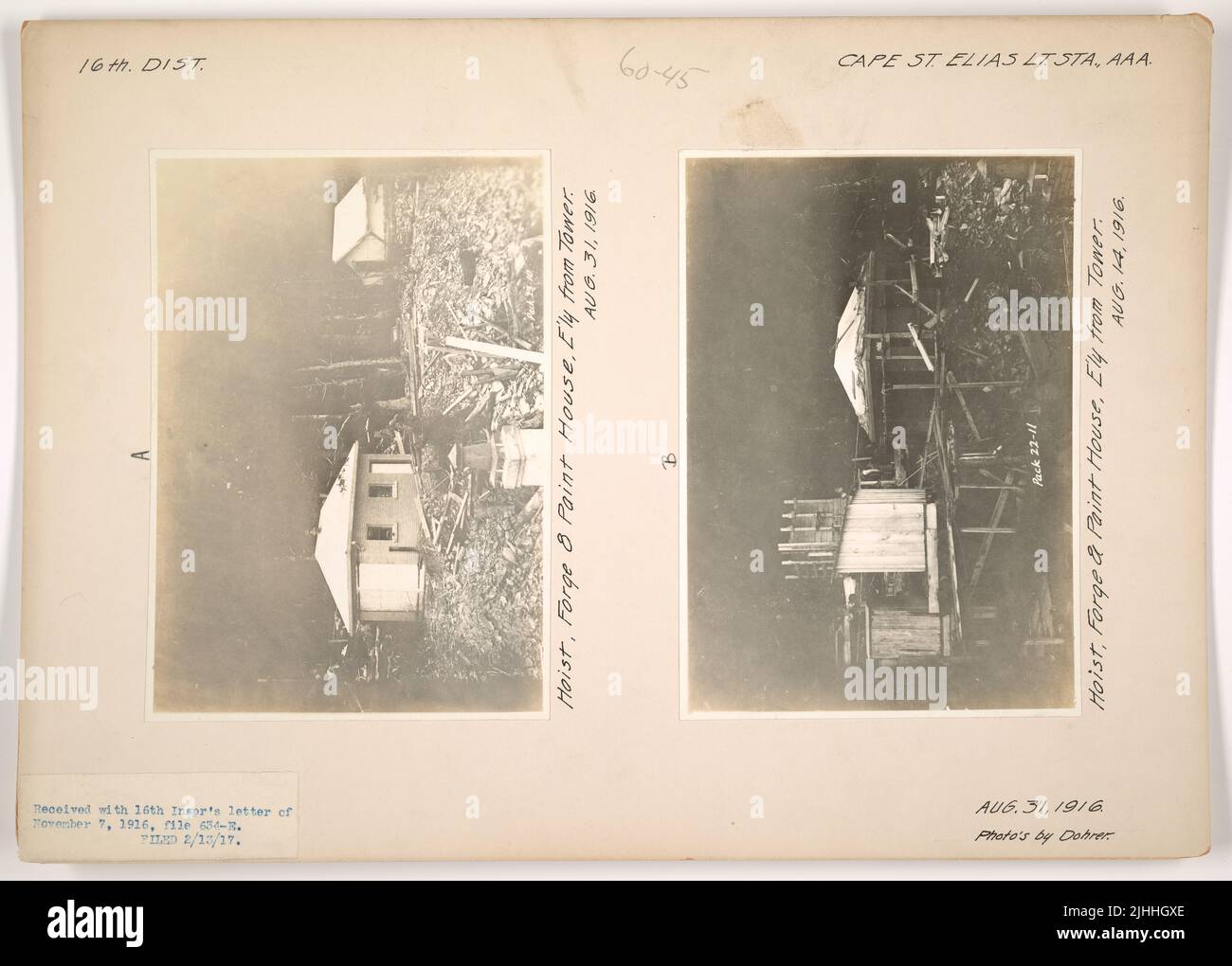 AK - Cape St. Elias. Cape St. Elias Light Station, Alaska. Hoist, forge ...