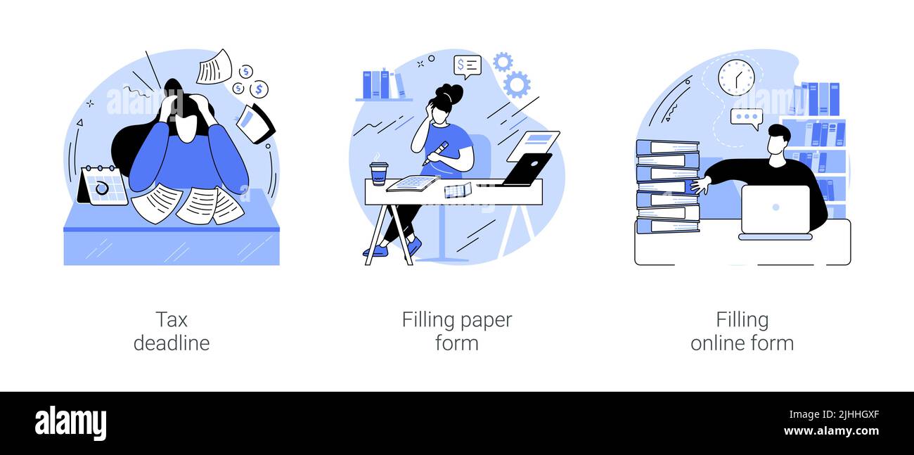 Filing taxes isolated cartoon vector illustrations se Stock Vector ...
