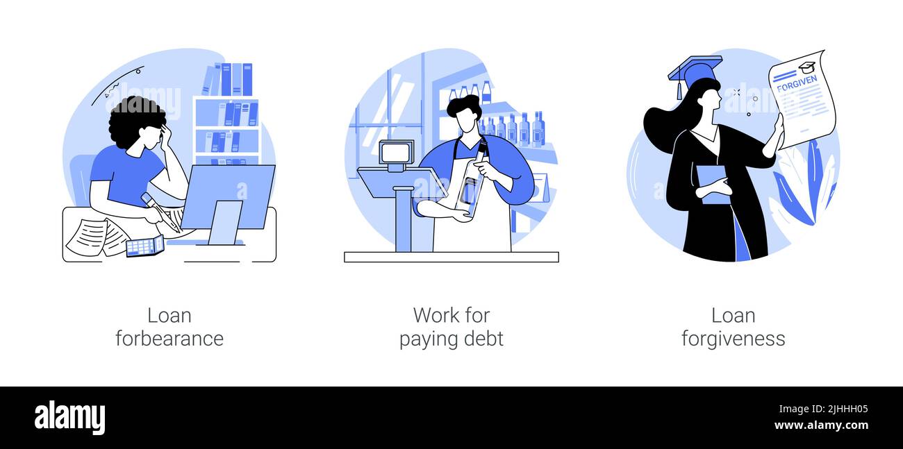 Student loan repayment isolated cartoon vector illustrations se Stock ...