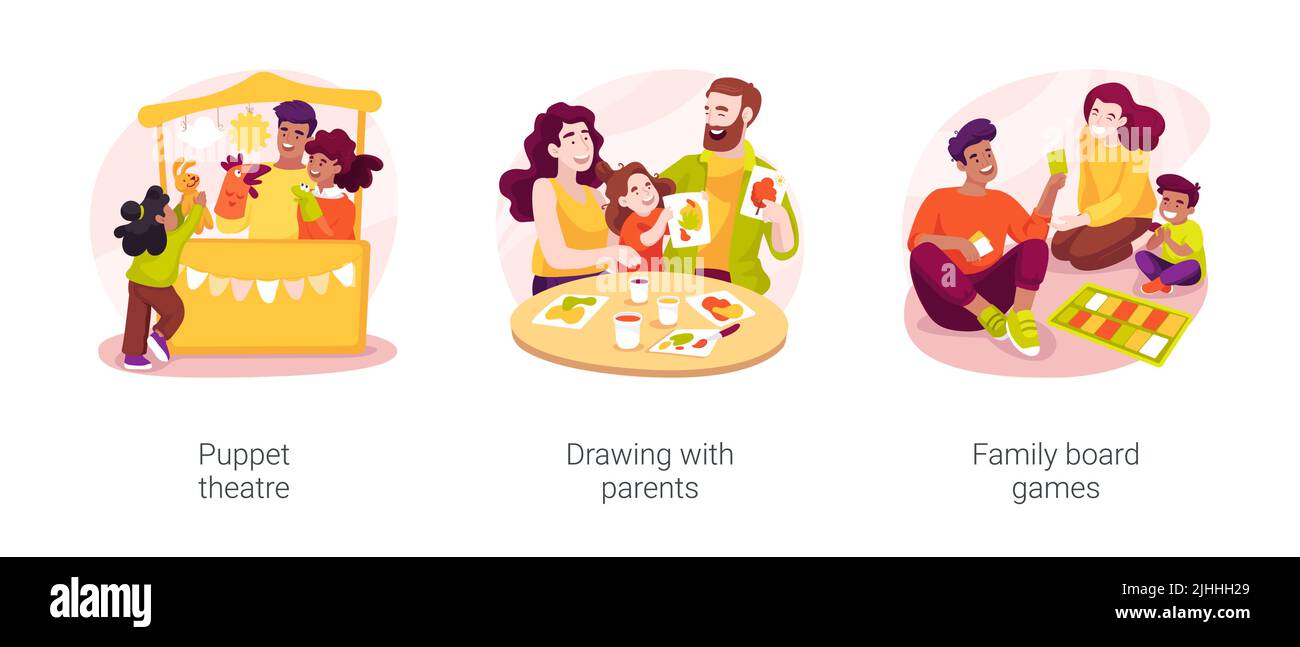 Toddler creativity development in home education isolated cartoon ...