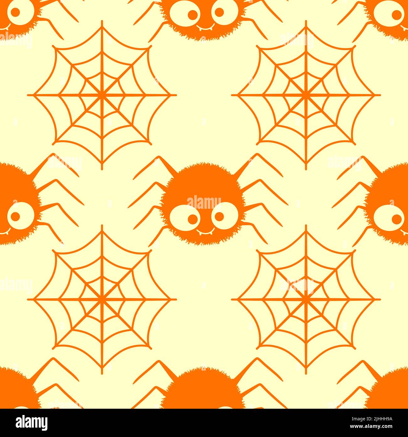 Cartoon Halloween seamless spider pattern for wrapping paper and ...