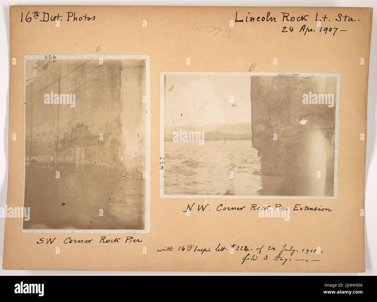AK - Lincoln Rock. Lincoln Rock Light Station, Alaska. NW corner, rock ...