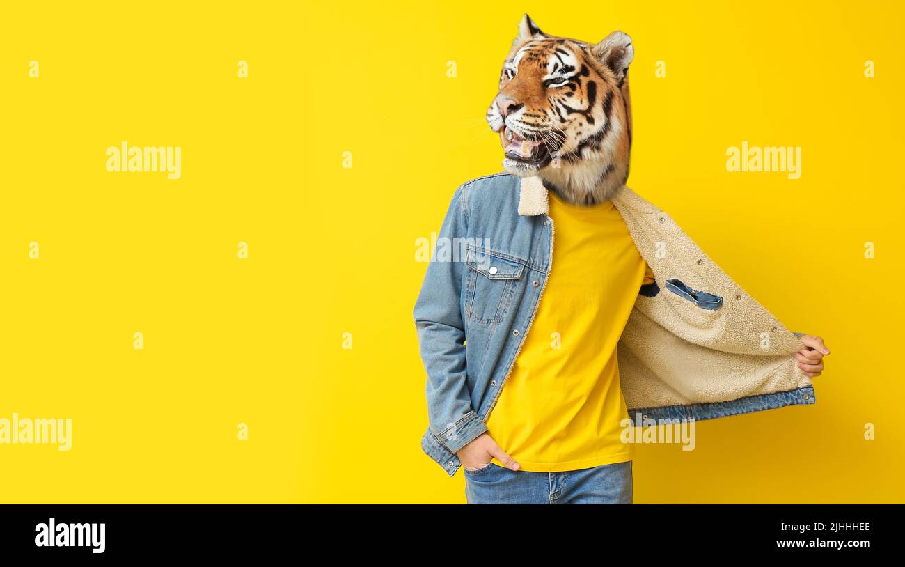 Man tiger head hi-res stock photography and images - Alamy
