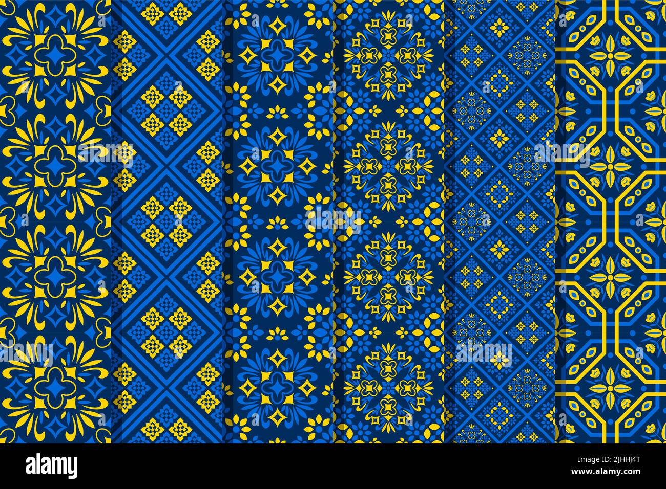 Seamless patterns set in Ukrainian flag colors Stock Vector Image & Art ...