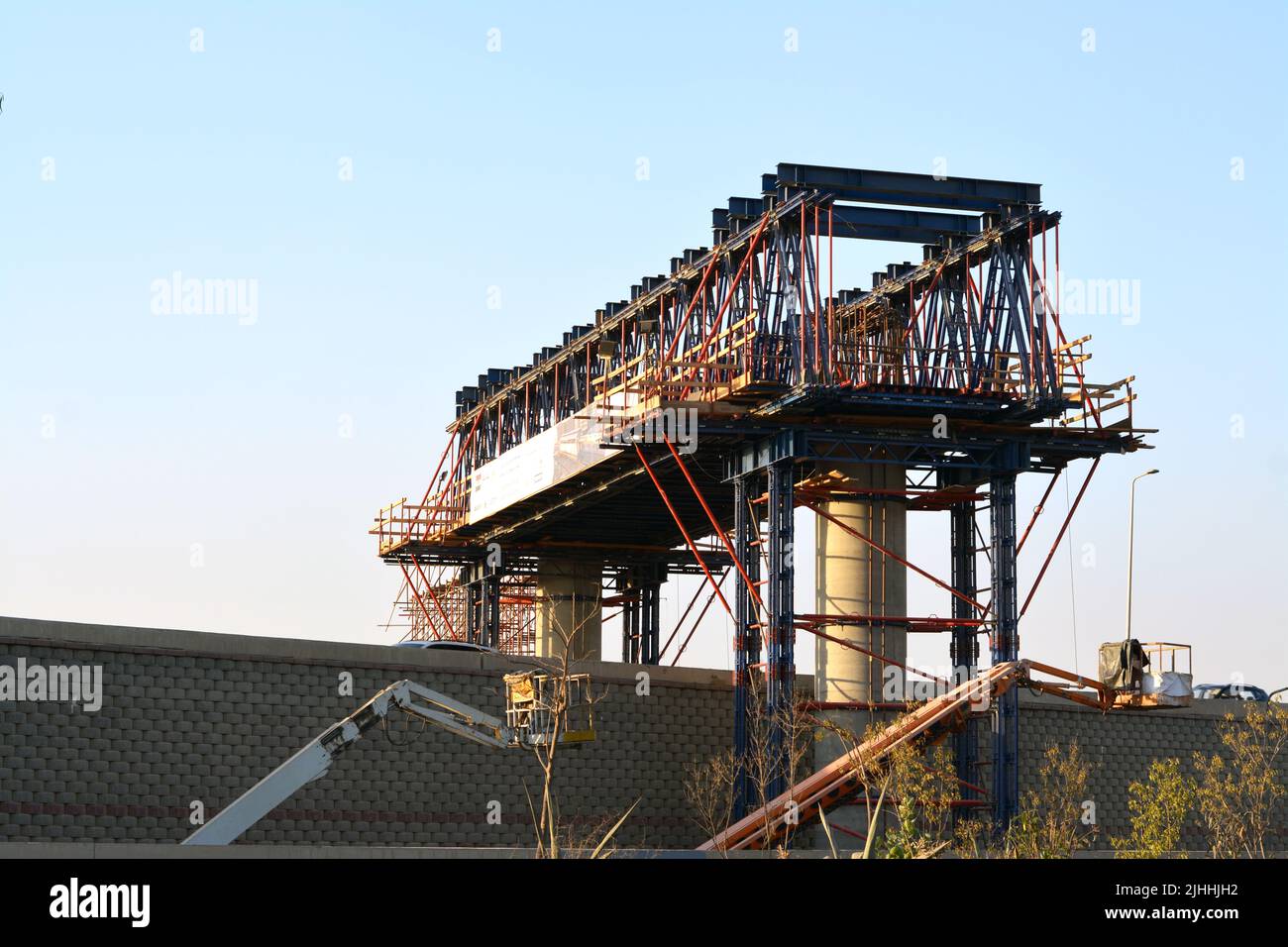 Cairo, Egypt, July 17 2022: A construction site of Egyptian new project ...