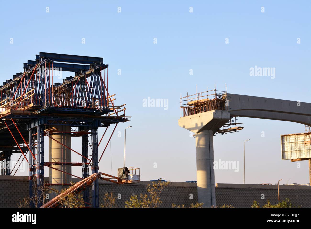 Cairo, Egypt, July 17 2022: A construction site of Egyptian new project ...