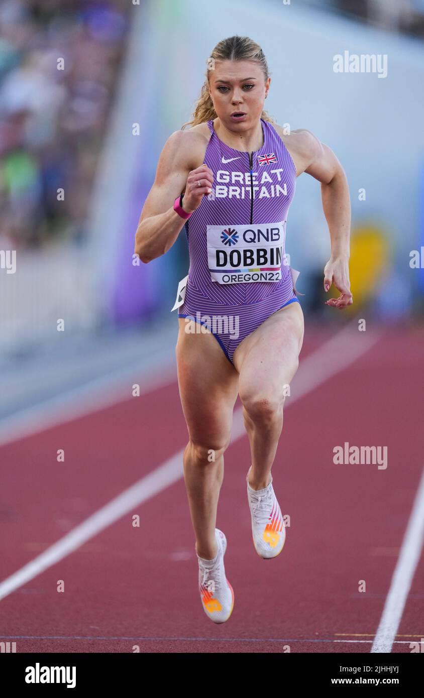Great Britain's Beth Dobbin during the Women’s 200m heat 3 on day four ...