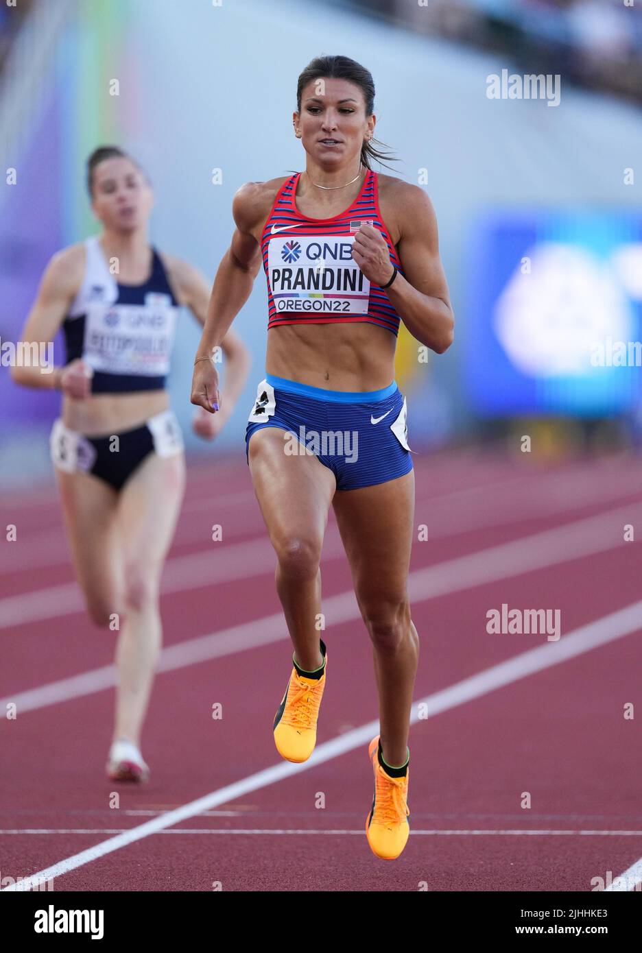 USA’s Jenna Prandini during the Women’s 200m heat 6 on day four of the ...