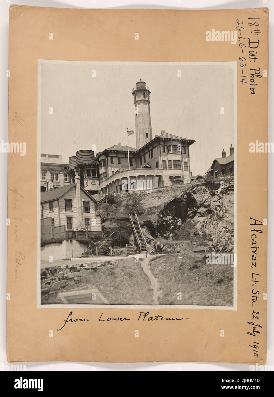 CA - Alcatraz. Alcatraz Light Station, California. From lower plateau ...