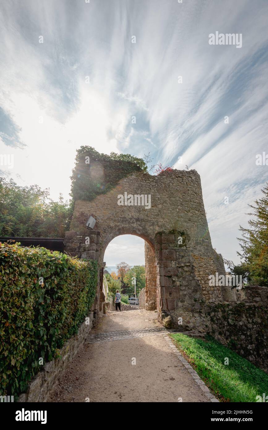 Old gate of the Roetteln Castle in Loerrach, Germany Stock Photo - Alamy