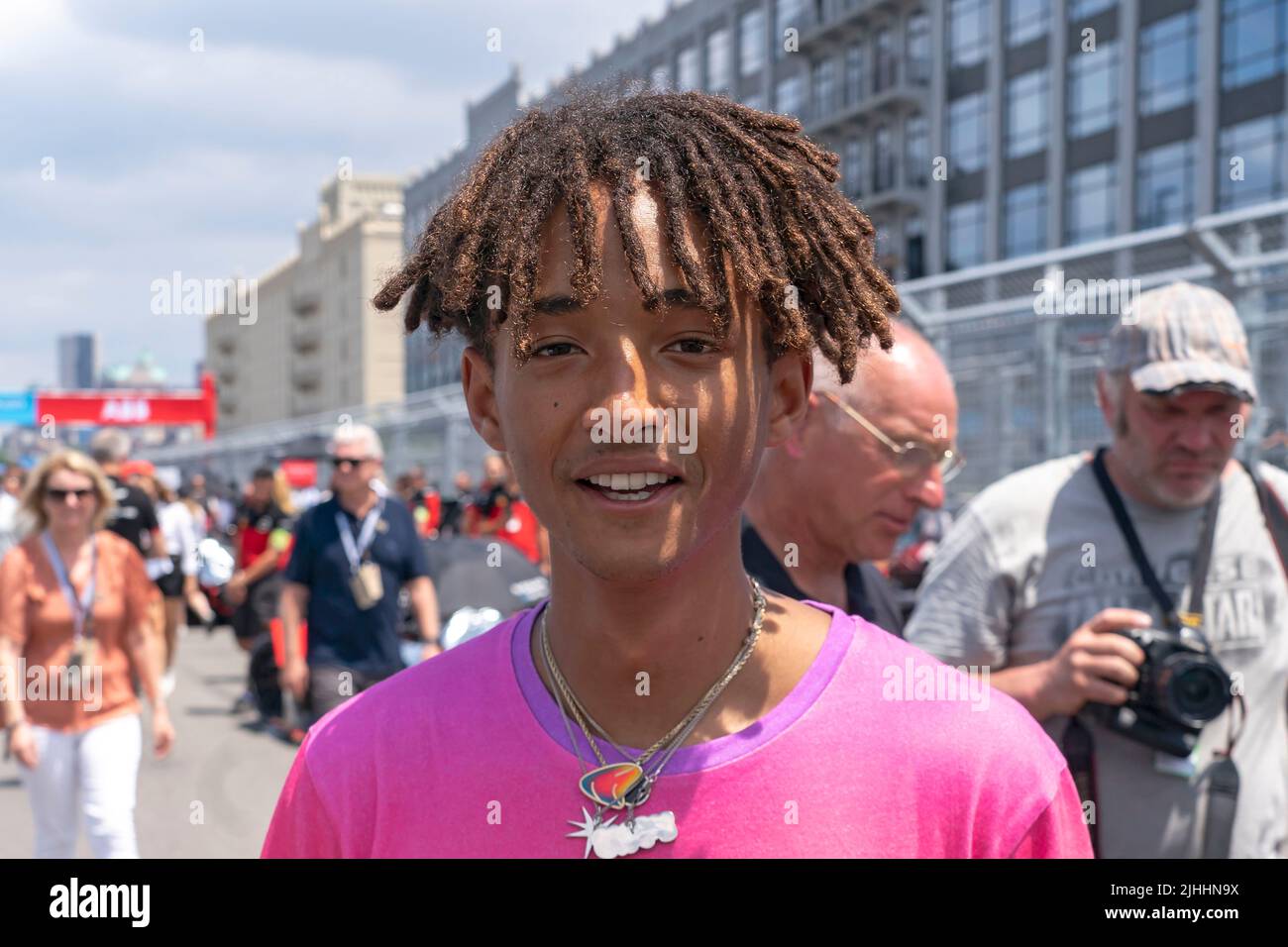 NEW YORK, NY - JULY 17: Actor Jaden Smith seen walking the grid before ...