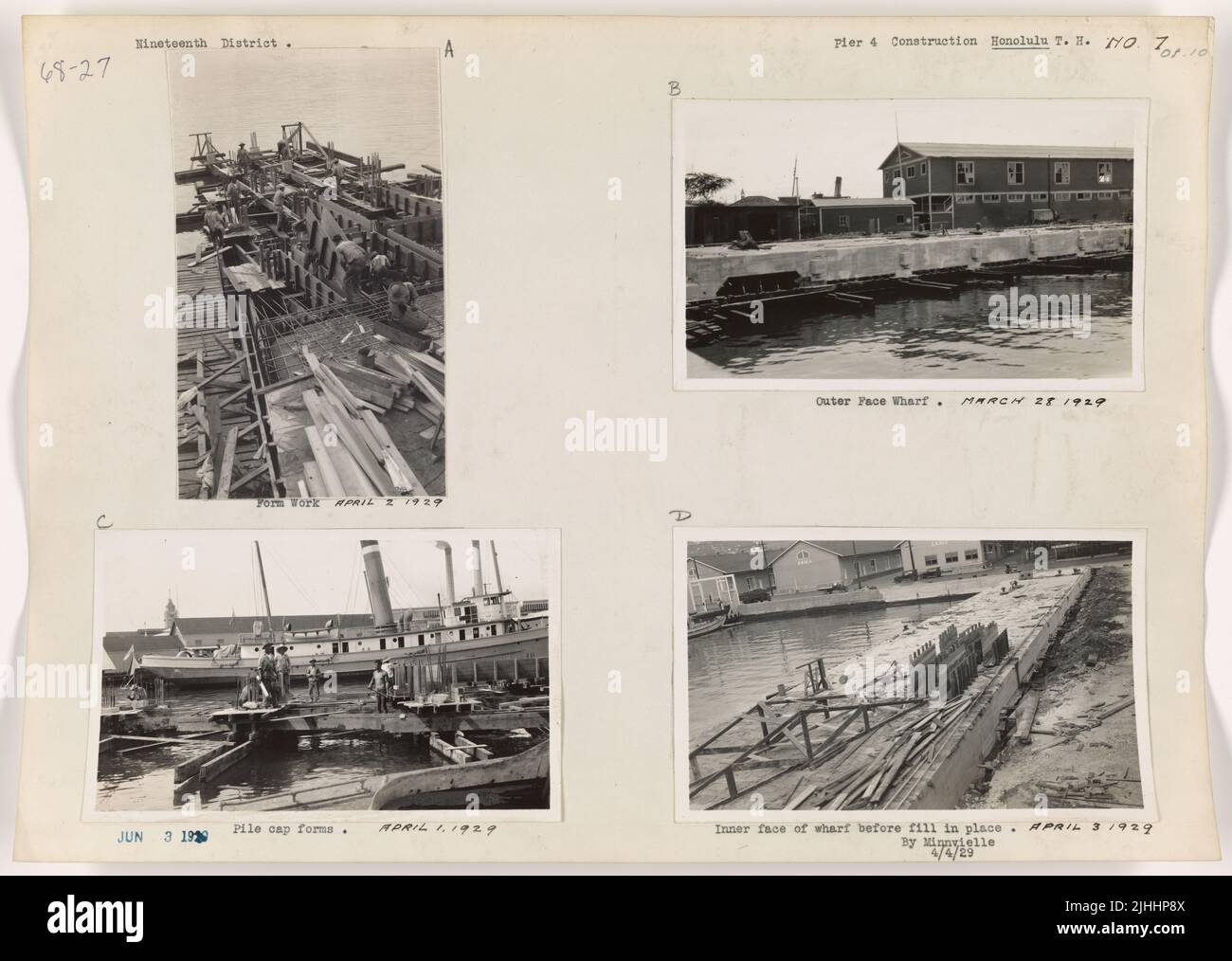 HI - Honolulu. Pier 4 Construction, Honolulu, Oahu, Hawaii. Form work ...
