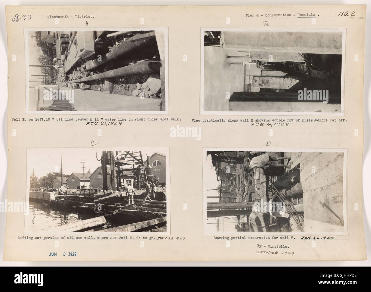 HI - Honolulu. Pier 4 Construction, Honolulu, Oahu, Hawaii. View ...