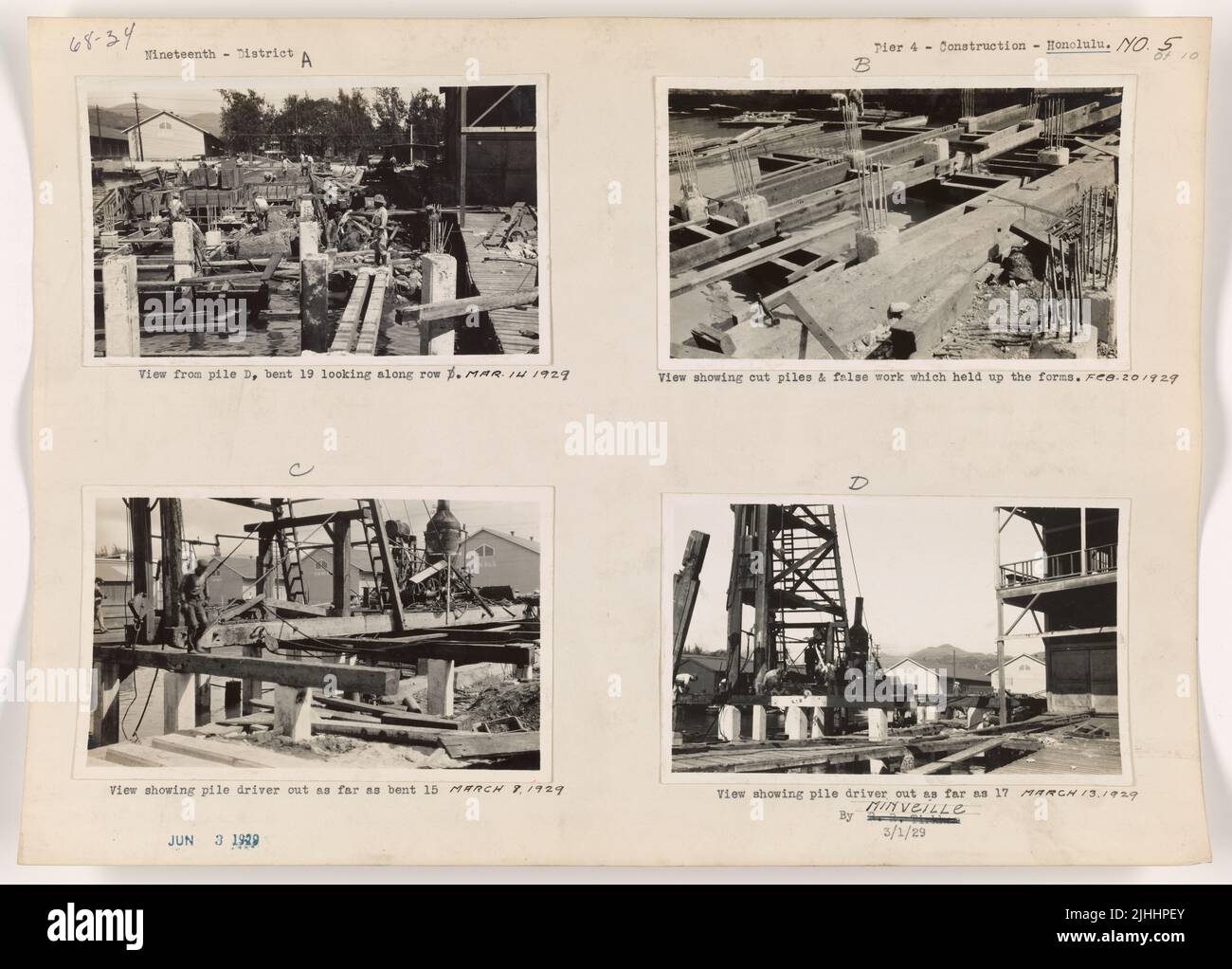 HI - Honolulu. Pier 4 Construction, Honolulu, Oahu, Hawaii. View ...