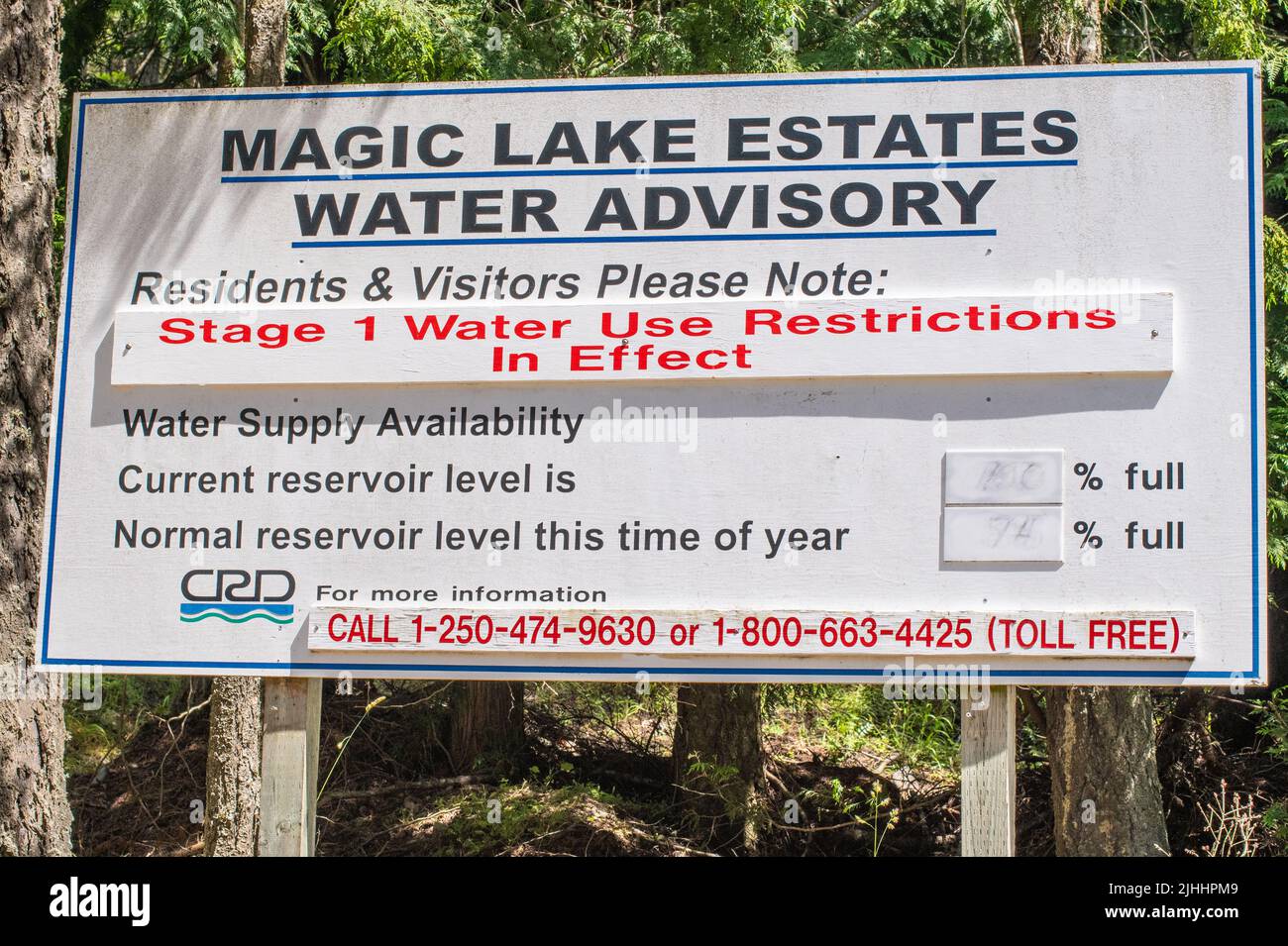 Water advisory for Magic Lake Estates, North Pender Island, British ...