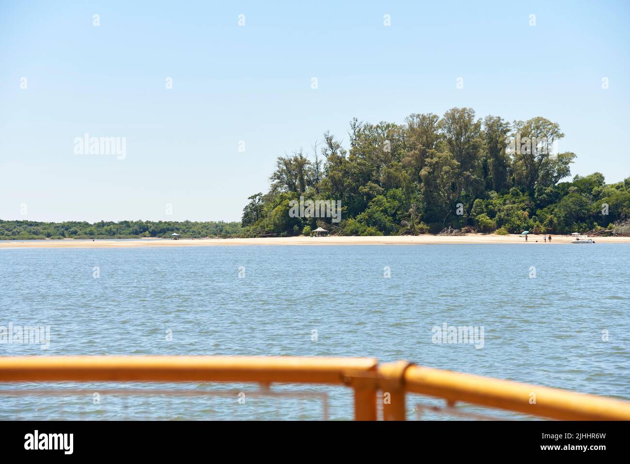 San Francisco Island, tourist place in the middle of the Uruguay River ...