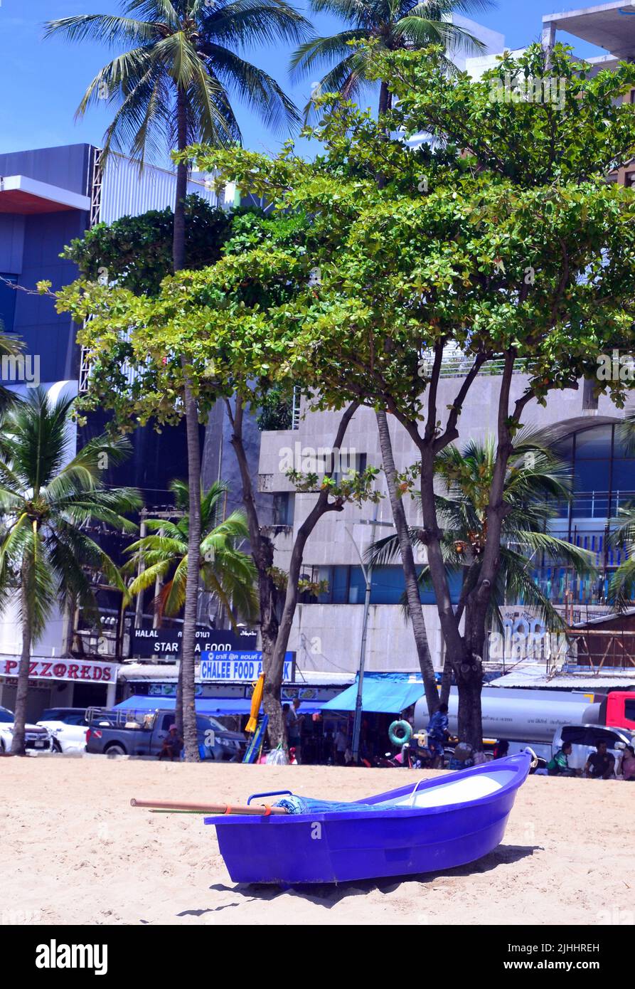 Blue plastic rowing boat hi-res stock photography and images - Alamy