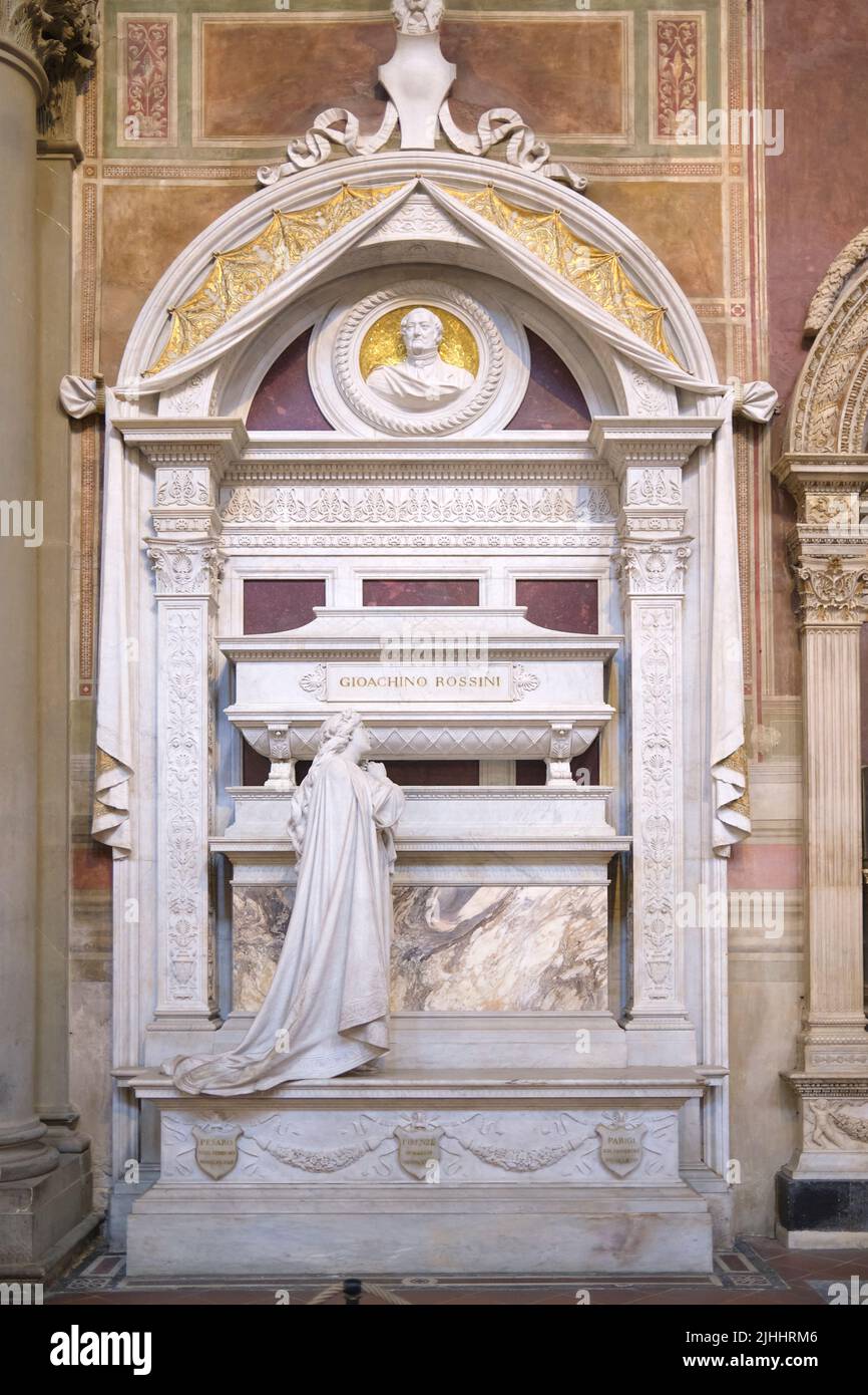 Monumental tomb of Gioachino Rossini inside Basilica Di Santa Croce ...