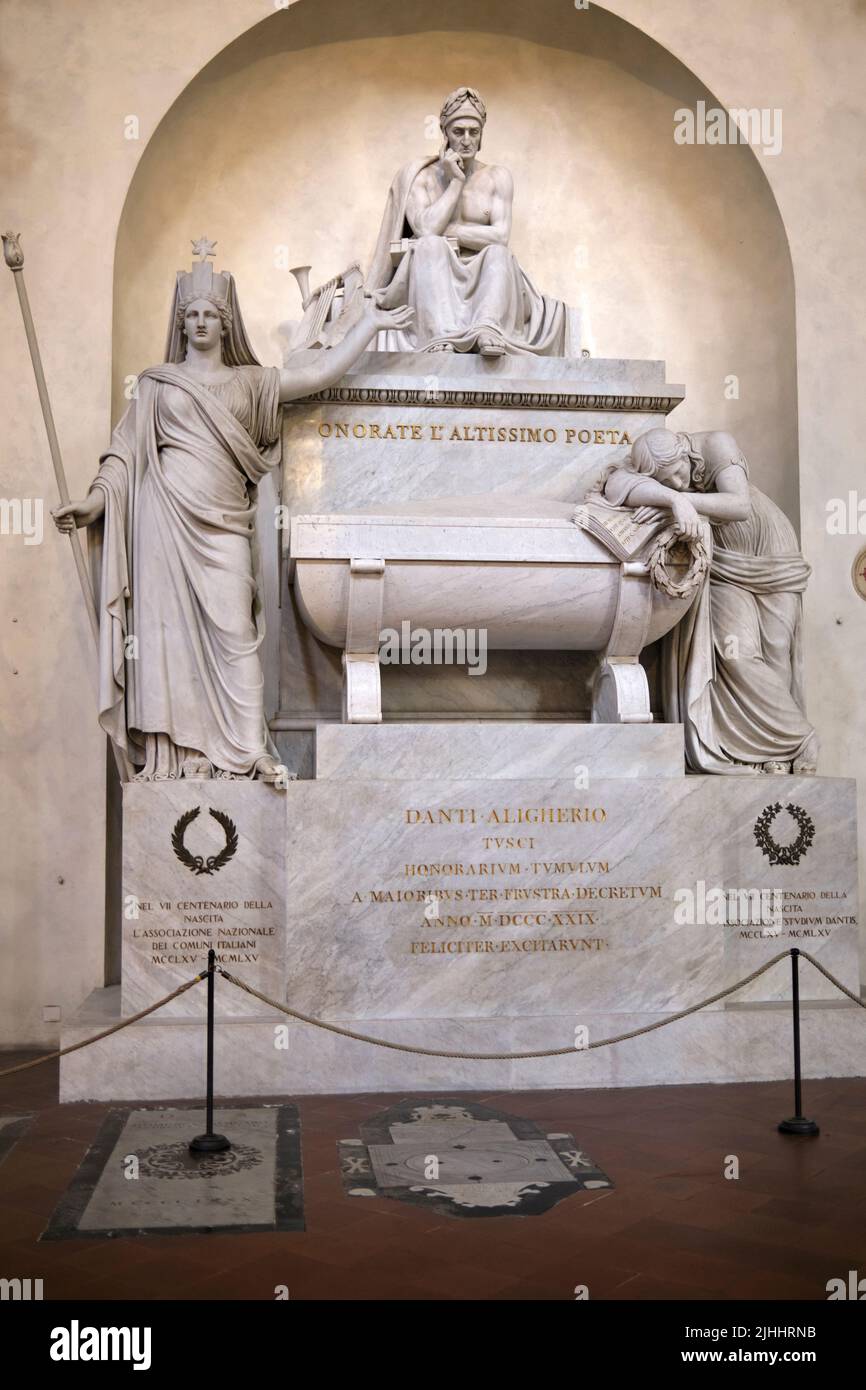 Tomb of Dante Alighieri in the Basilica di Santa Croce Florence Italy ...
