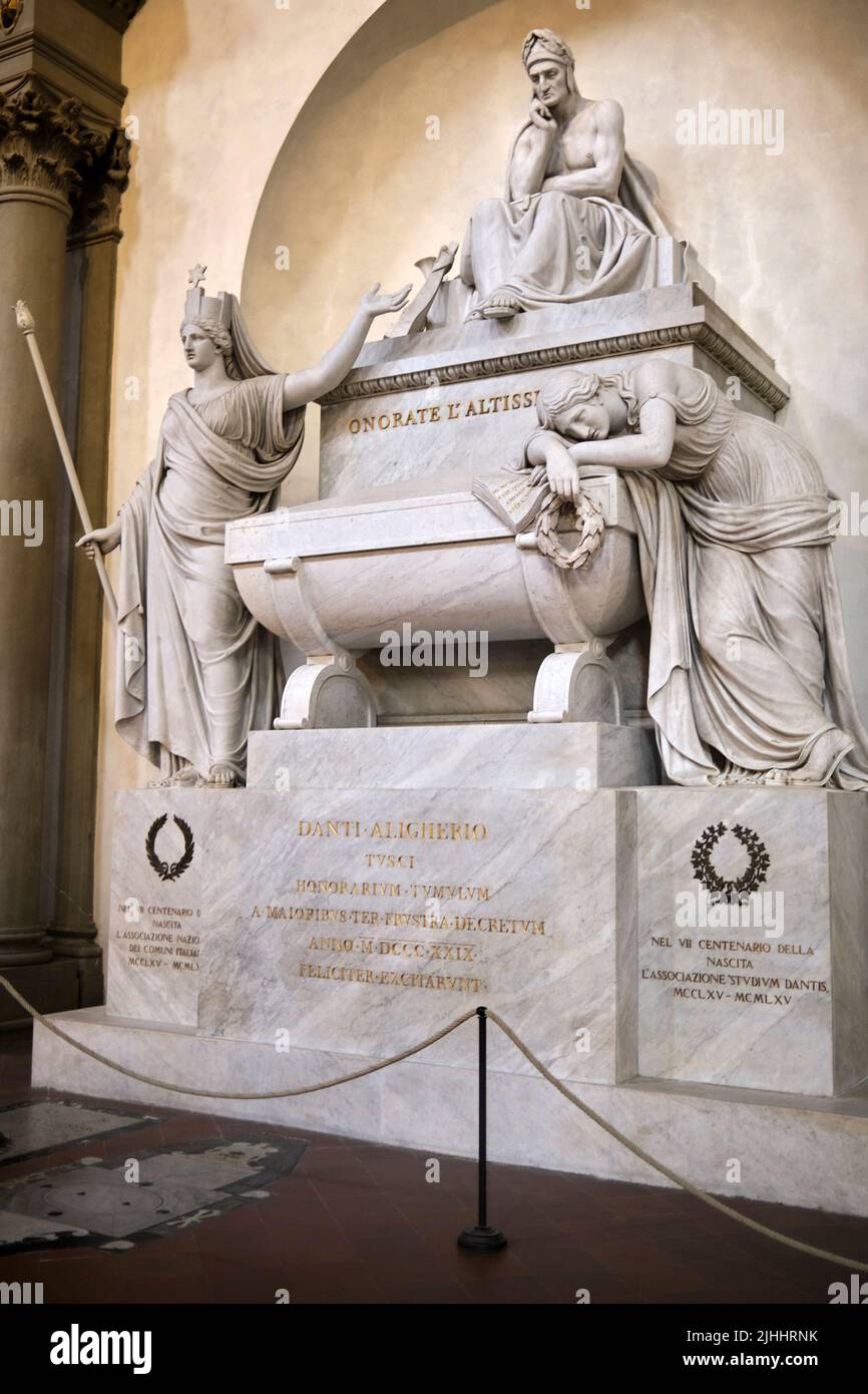 Tomb of Dante Alighieri Basilica di Santa Croce Florence Italy Stock ...