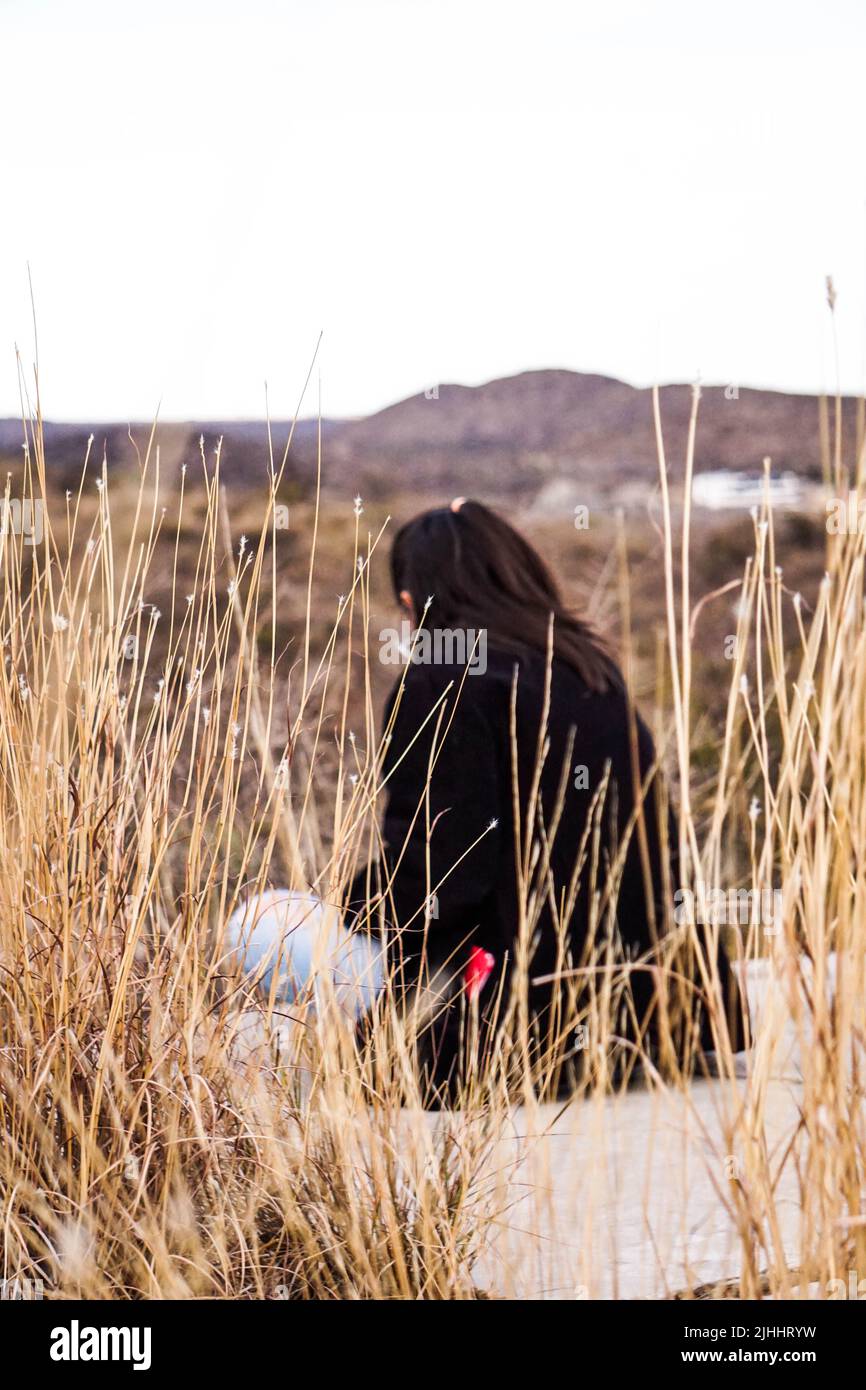 girl appreciating the landscape Stock Photo - Alamy
