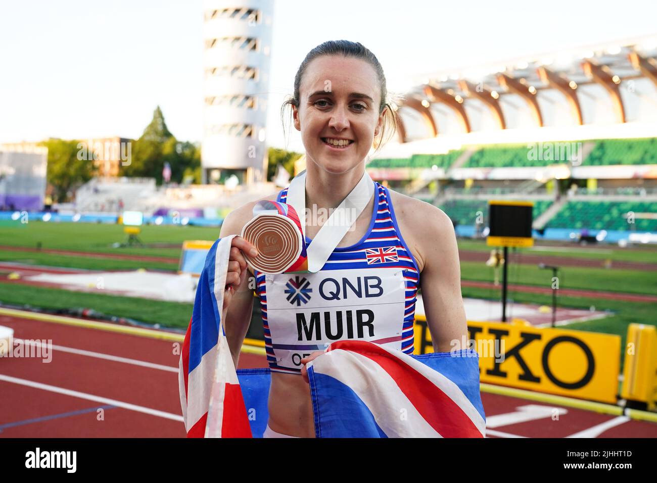 Great Britain's Laura Muir following the Women’s 1500m Final on day ...