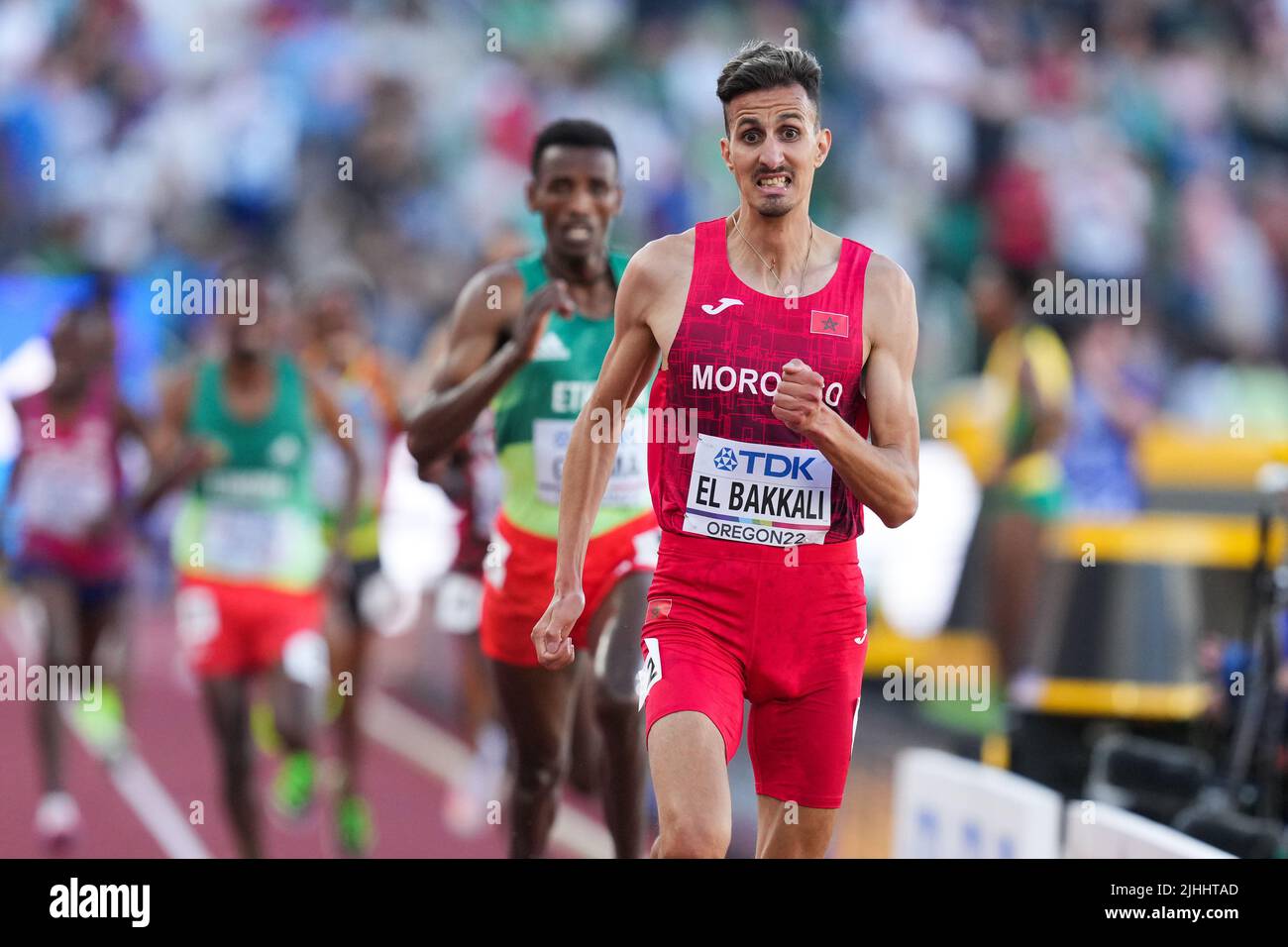 Morocco’s Soufiane El Bakkali during the Men’s 3000m Steeplechase Final ...