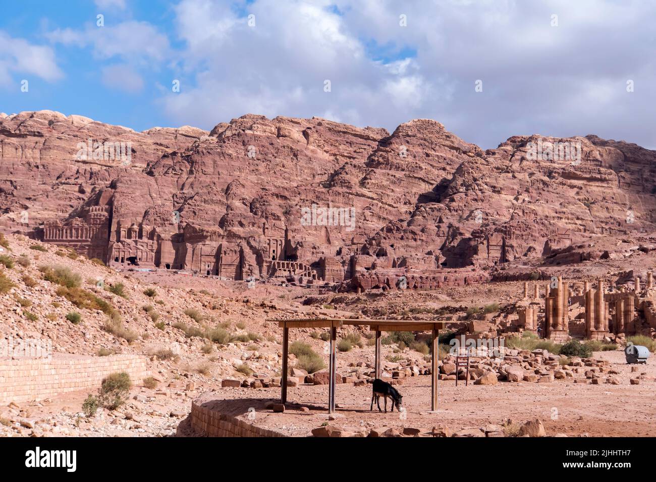 Beautiful red rock formations in Petra Rose City Jordan. Petra is one ...