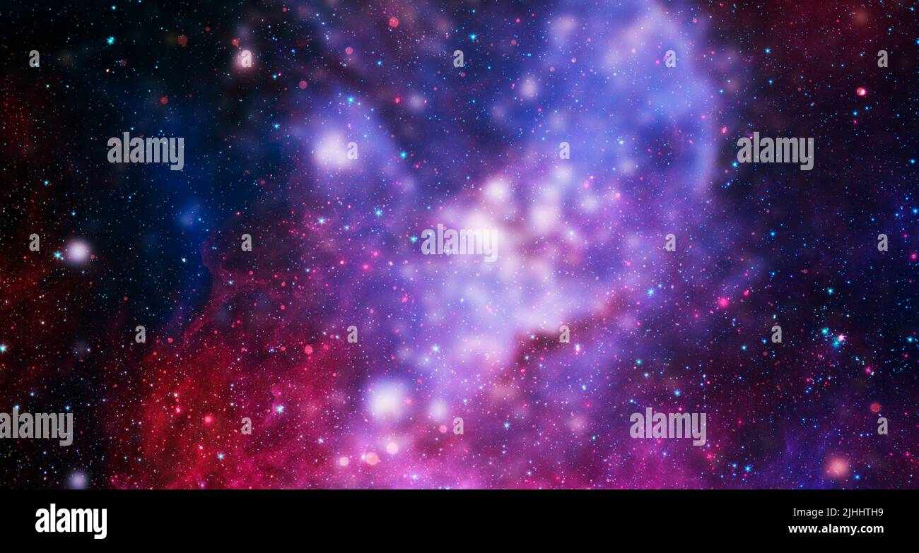 Multicolor outer space. Star field and nebula in deep space many light ...