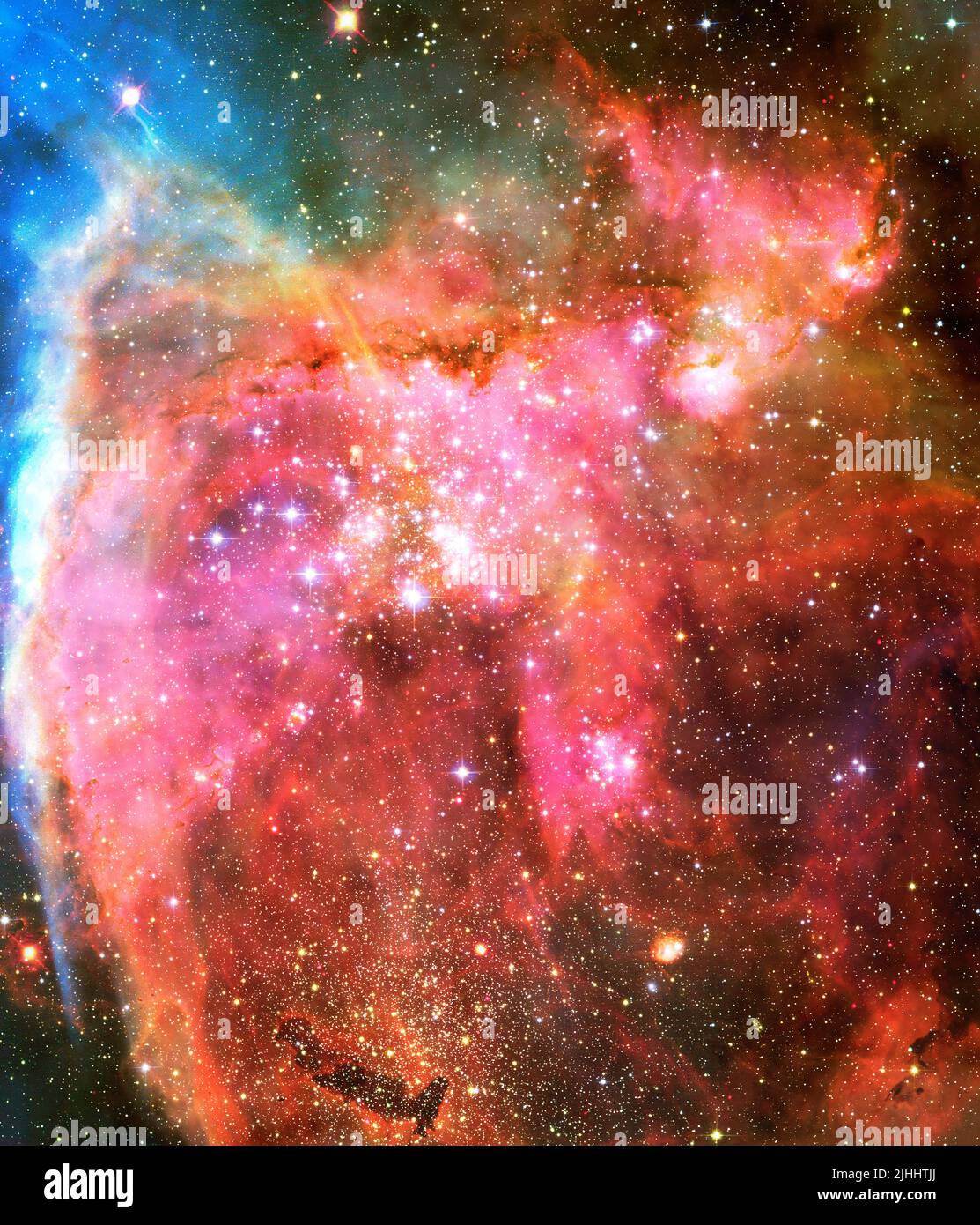 Multicolor outer space. Star field and nebula in deep space many light ...