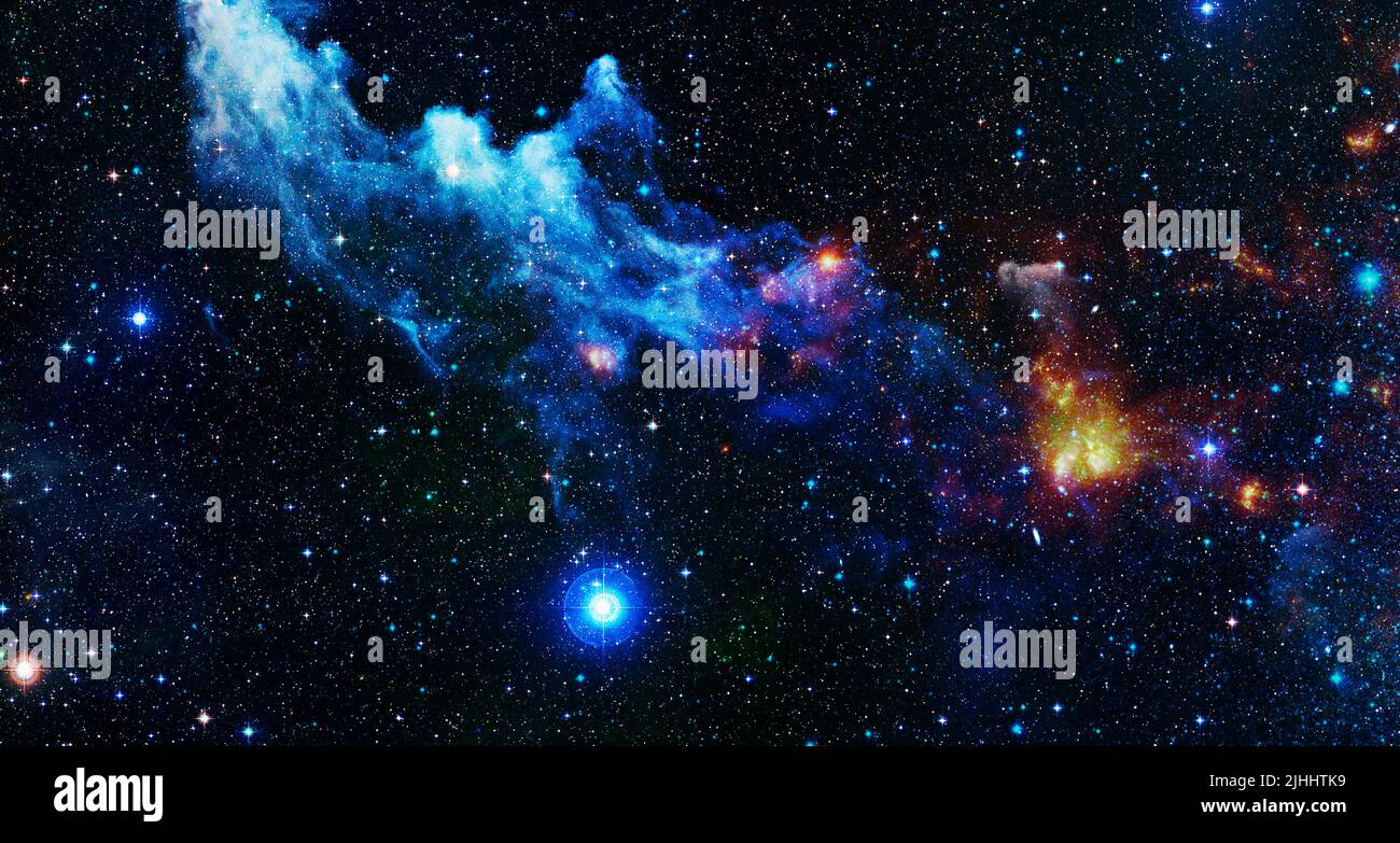 Stars and deep space in the sky. Galactic and nebula view. Elements of ...