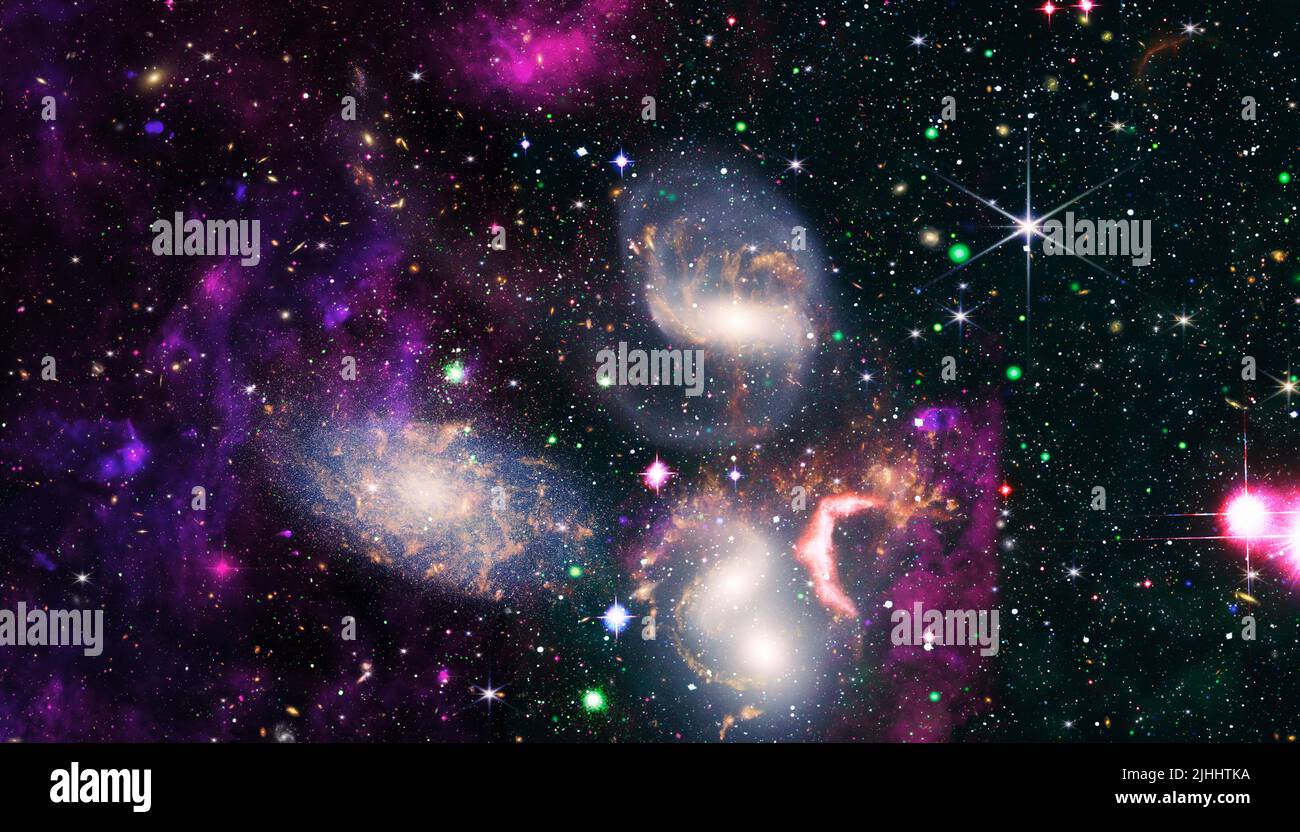 Galaxy and light. Planets, stars and galaxies in outer space showing ...
