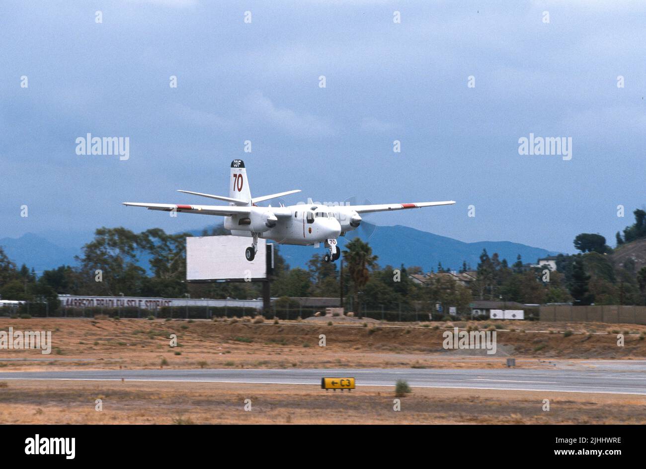 CDF Tanker 70 landing at Gillespie Field in El Cajon, California Stock ...