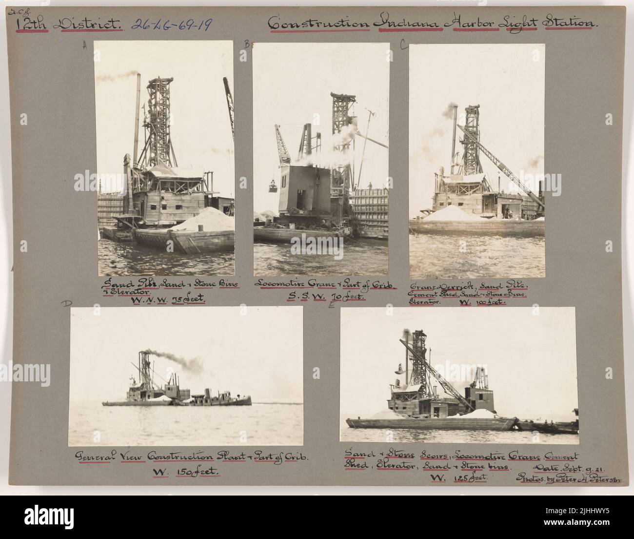 Misc - Indiana Harbor. Construction of Indiana Harbor Light Station ...