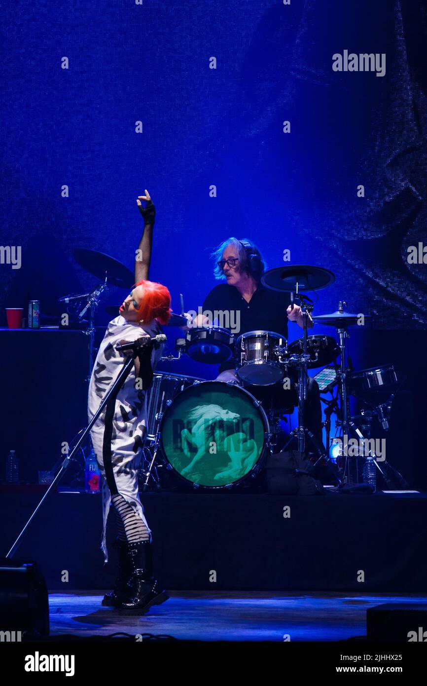 Shirley Manson, lead singer and producer/drummer Butch Vig of ...