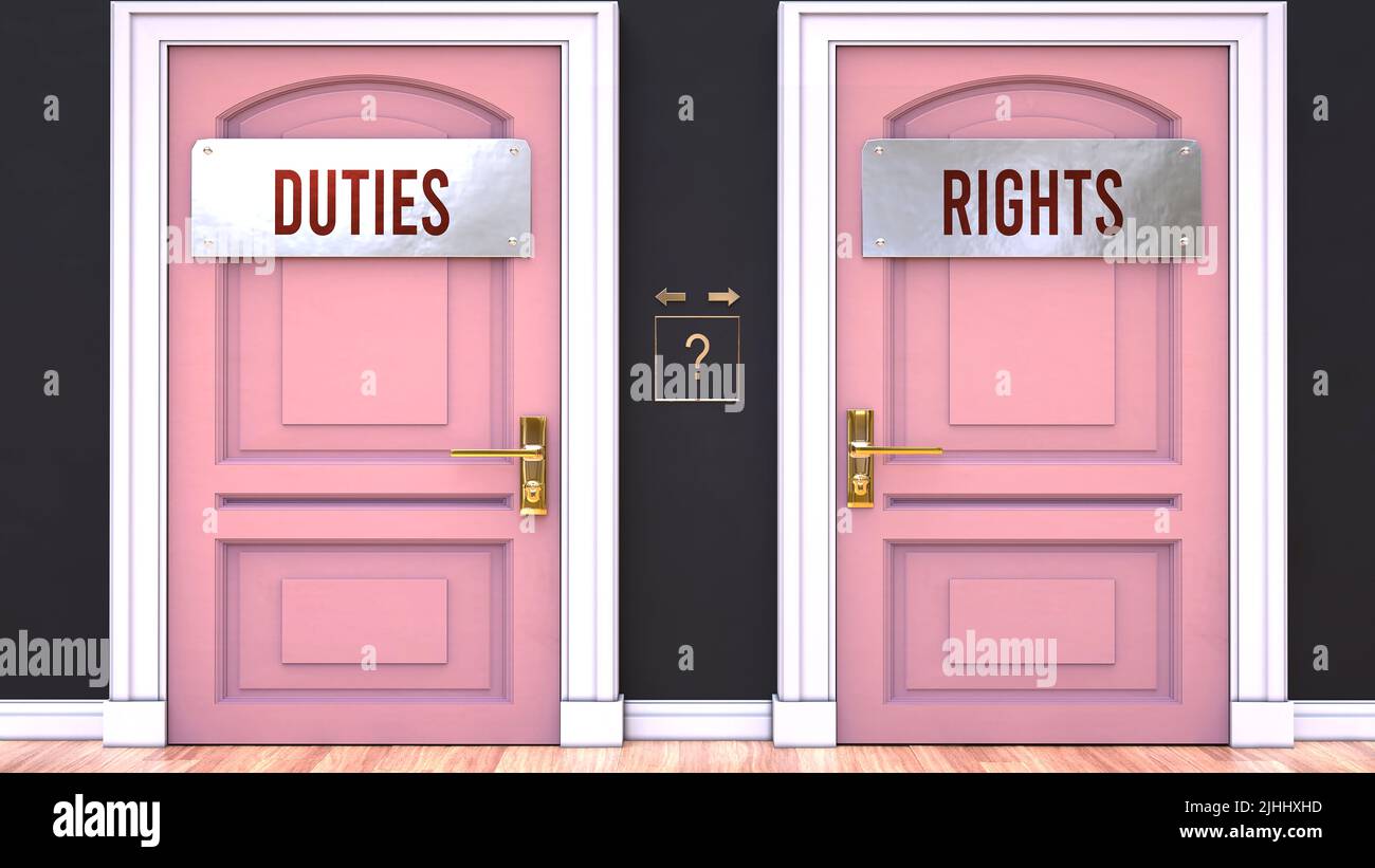 Duties or Rights - making decision by choosing either one. Two ...