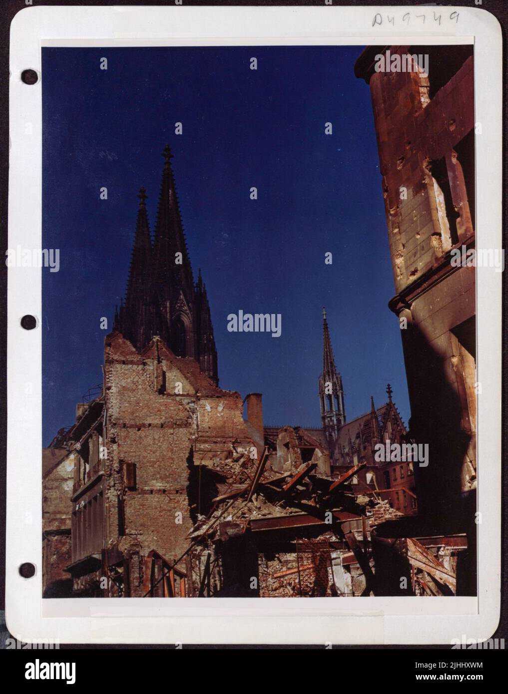 Spires Of The Famous Cologne Cathdral, Untouched By Allied Bombings Of ...