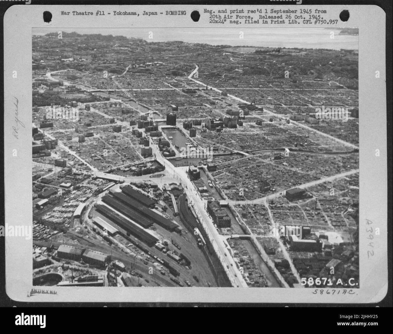 Japan - Yokohama Business District Showing Bomb Damage Stock Photo - Alamy