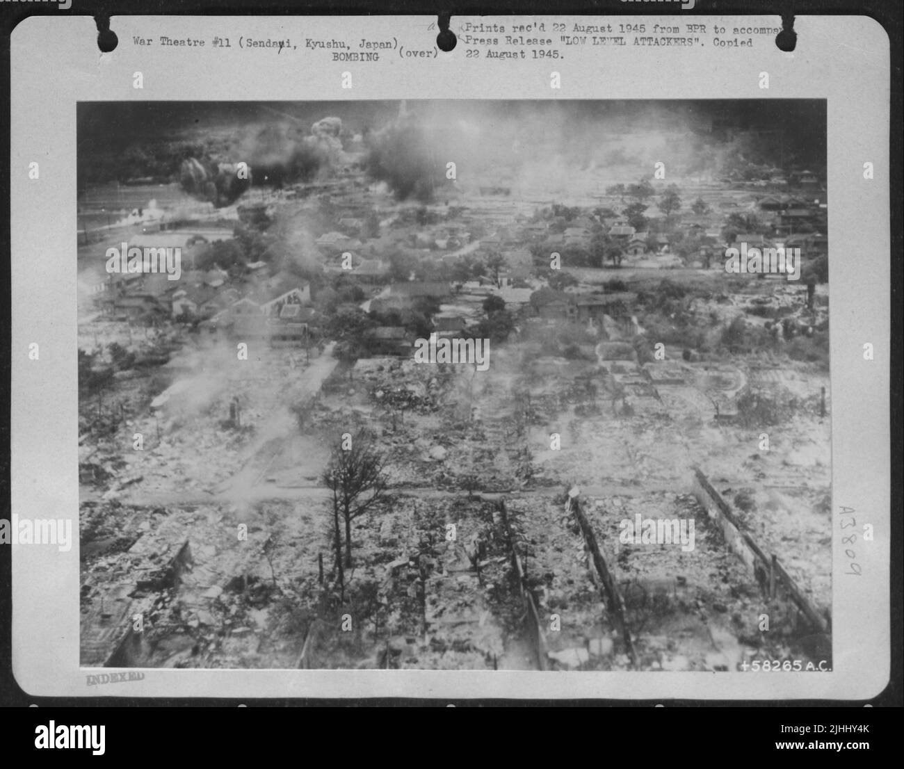 Smoke Billows Above Fifth Air Force Bomb Targets In Sendai Town In ...