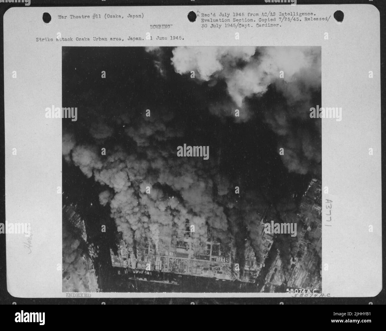 Strike Attack Osaka Urban Area, Japan. 1 June 1945 Stock Photo - Alamy