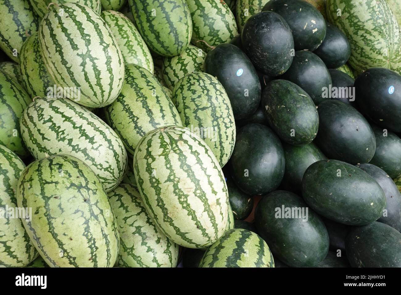many water melon display for sale at local store Stock Photo - Alamy