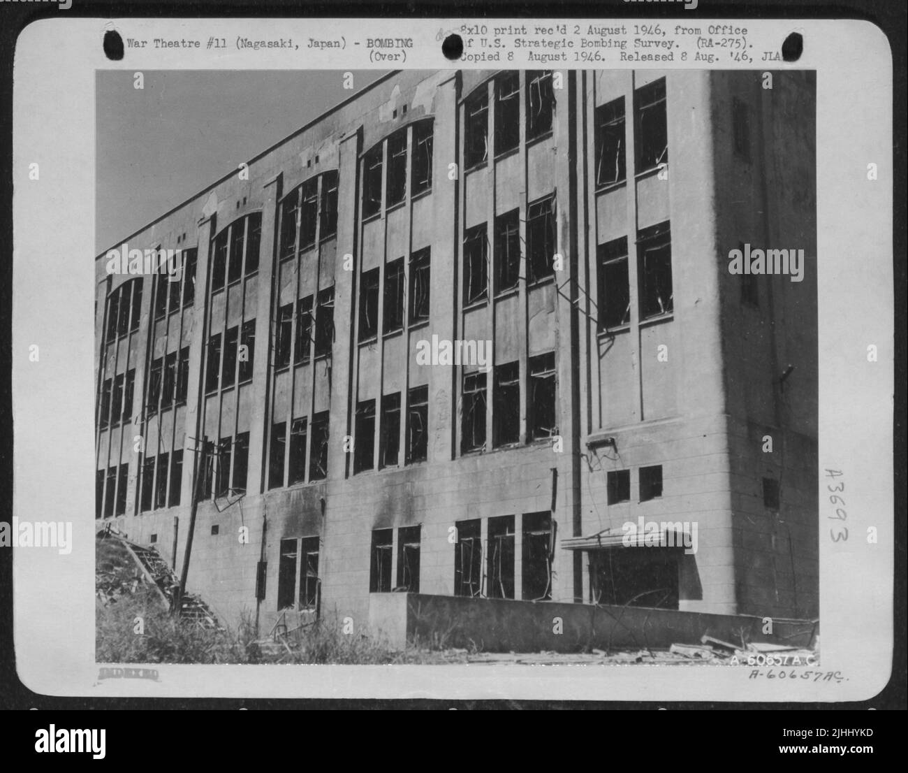 Panorama Of Unidentified Building Shows Results Of Atomic Bomb Damage ...