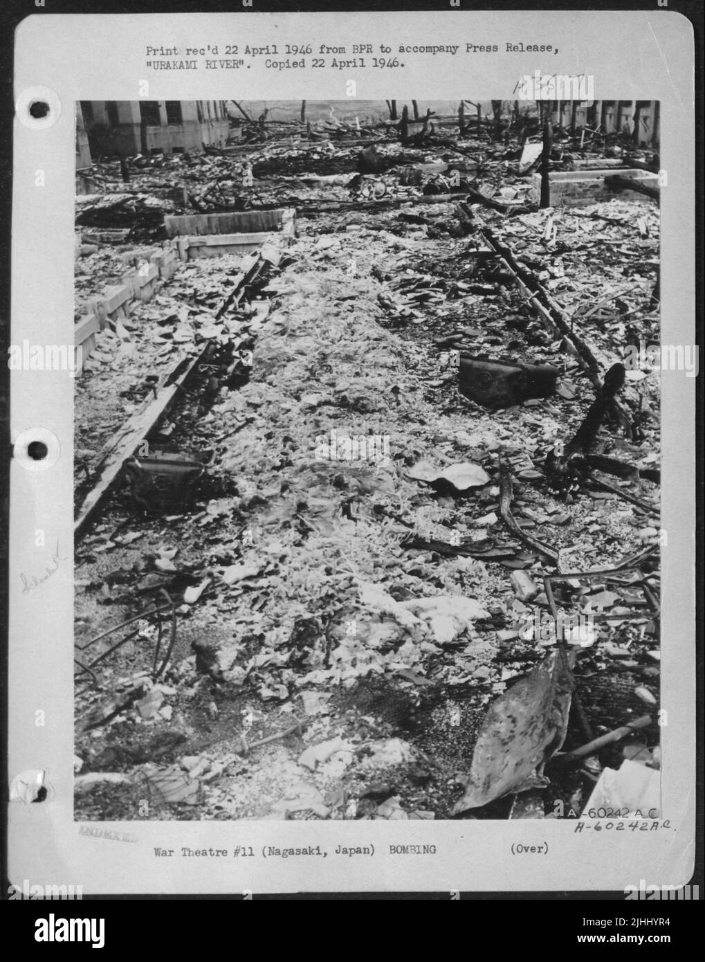 Urakami River. Nagasaki -- Pile Of Fused Glass Left By Secondary Fire ...