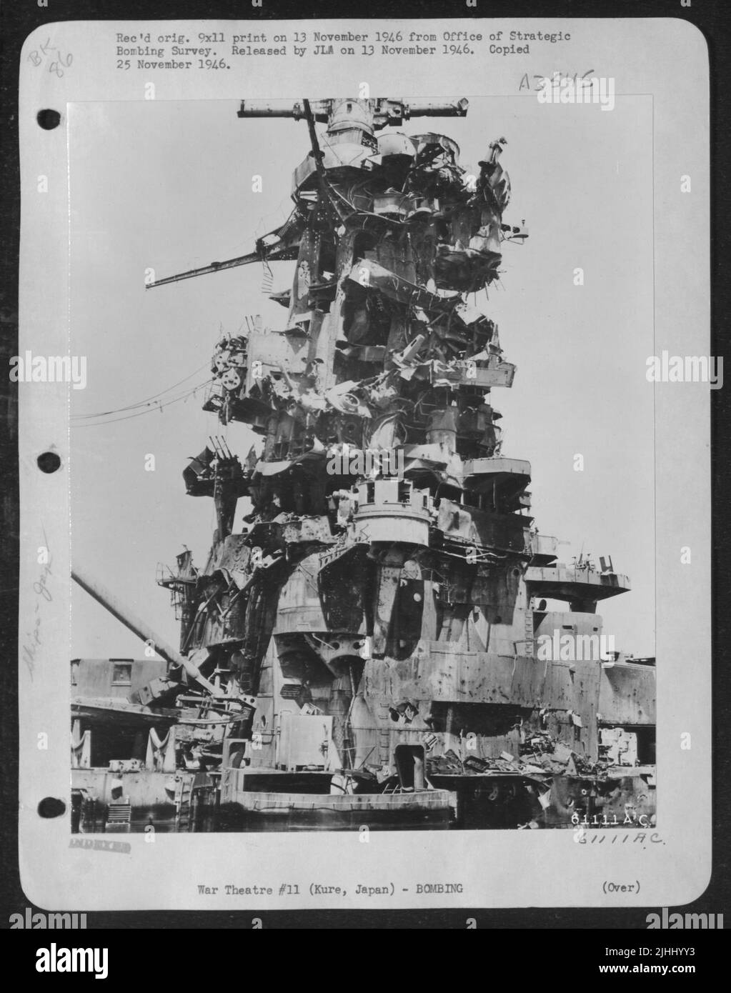Bomb Damage Of The Main Super-Structure Of A Japanese Ship In Kure ...