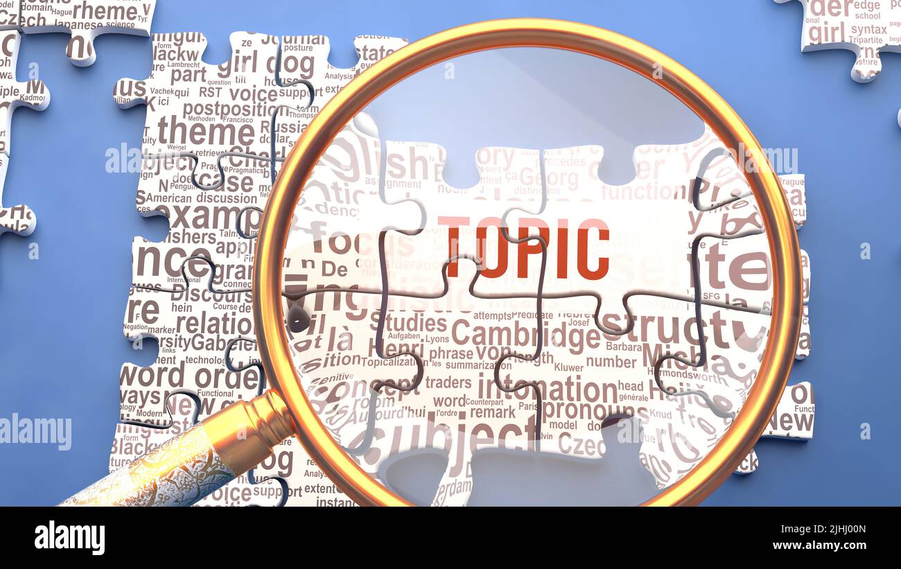 Topic as a complex and multipart topic under close inspection ...