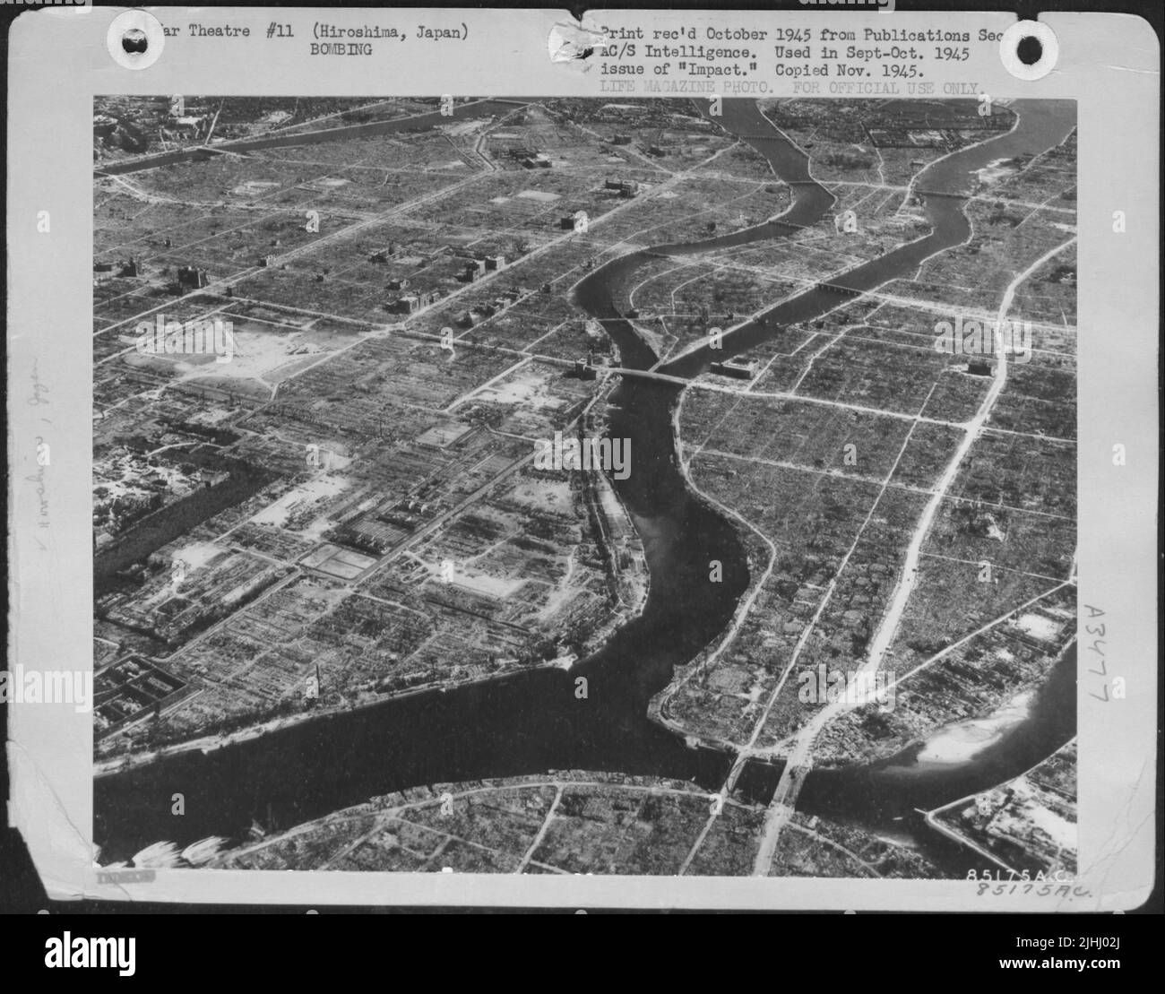 The Center Of Hiroshima, Japan Obliterated By The First Atomic Bomb ...