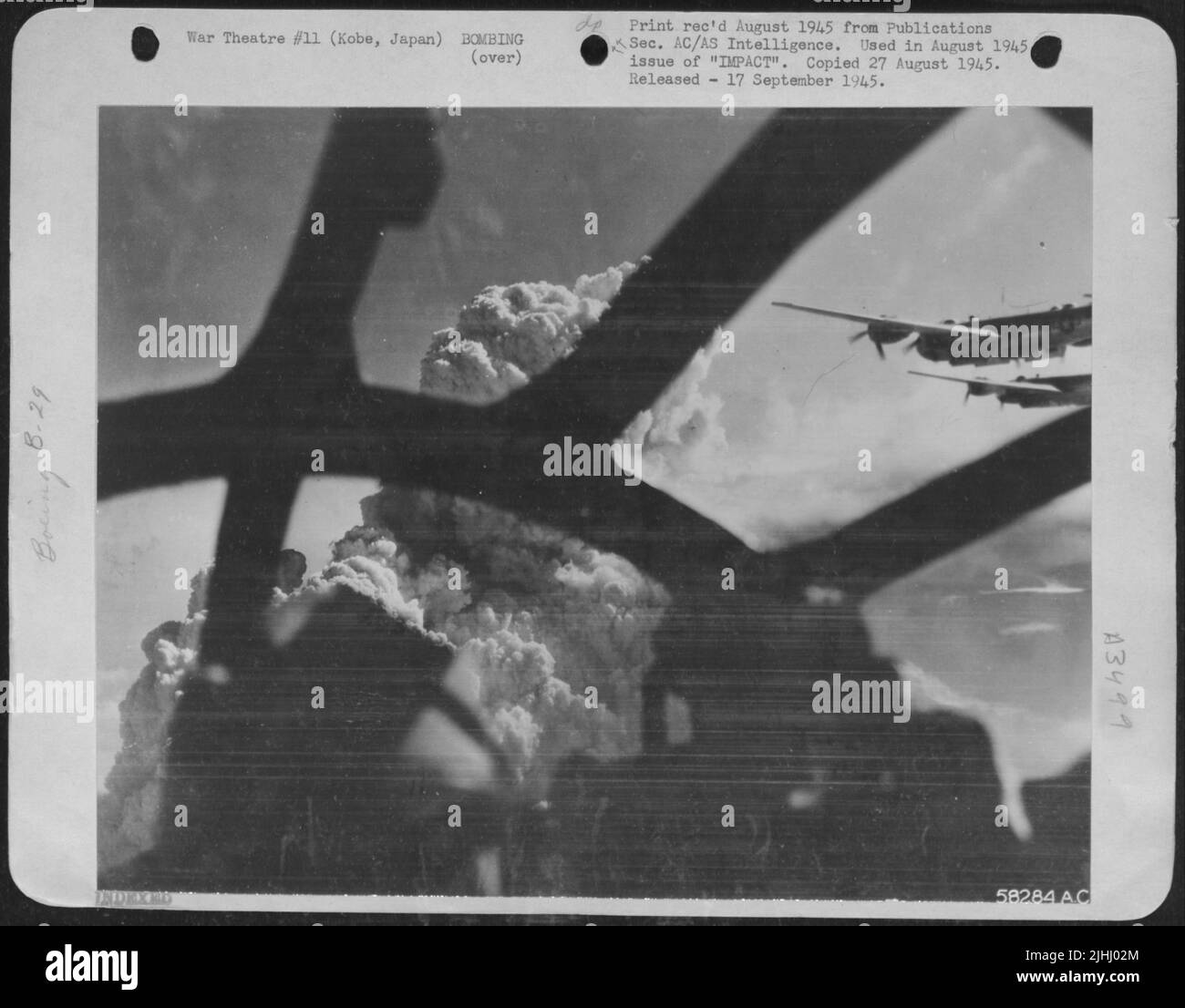 Boeing B-29 Superfortresses Bomb Kobe, Japan, 5 June 1945 Stock Photo ...