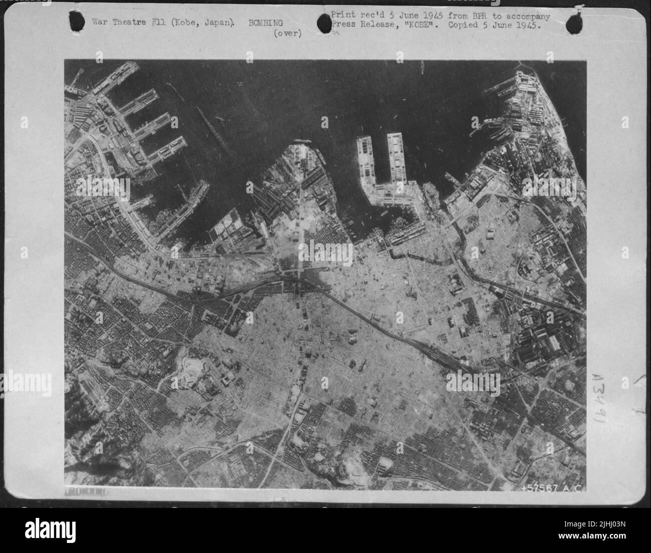 Section Of Kobe, Japan, After Usaaf Raid Of March 17, 1945. White ...