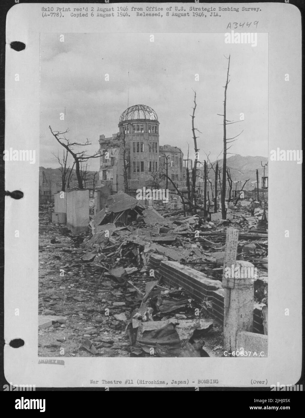 Ground Zero Of Atomic Blast On Hiroshima, Japan. Note How The Trees ...